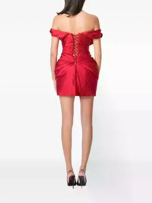 NORINA ST Mia Draped Lace-up Mini Dress