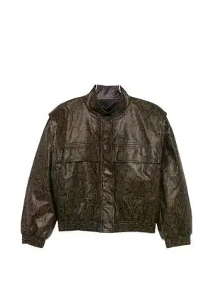 TWINSET Snake-effect High-neck Jacket