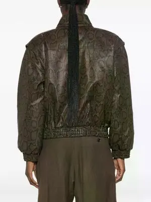 TWINSET Snake-effect High-neck Jacket