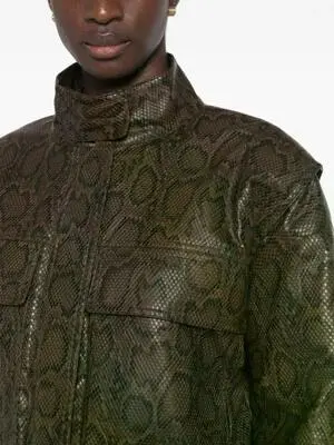 TWINSET Snake-effect High-neck Jacket