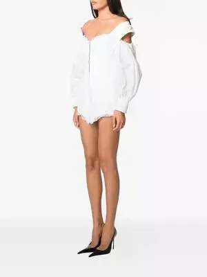 NORINA ST Lace-panelled Off-shoulder Mini Dress