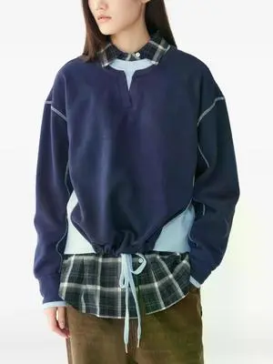 STUDIO TOMBOY Layered-style Drawstring Sweatshirt