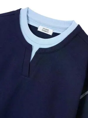 STUDIO TOMBOY Layered-style Drawstring Sweatshirt