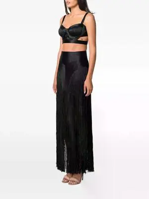 NORINA ST Fringe-trimmed Cutout Skirt Set