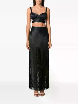NORINA ST Fringe-trimmed Cutout Skirt Set