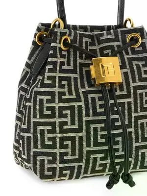 Balmain Pulse Monogram Jacquard Bucket Bag