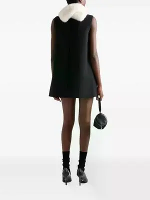 Prada Embroidered Natté-fabric Mini Dress