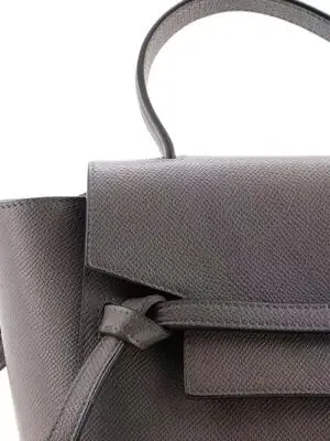 Celine Textured Leather Nano Shoulder Bag - Grey