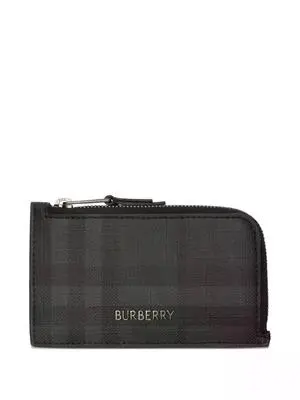 Burberry City Check Zip Card Case - Grey