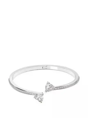 SWAROVSKI Mesmera Heart-motif Crystal-embellished Bangle - Silver