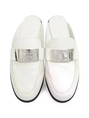 Hermès Leather Kelly Buckle Mules - Neutrals