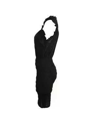 Maje Mock Neck Shirred Dress
