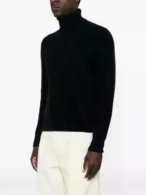 FORTELA Ribbed-knit Roll-neck Sweater - Blue
