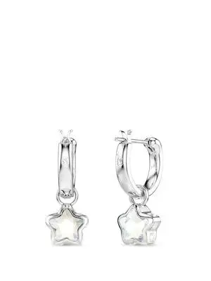 SWAROVSKI Star-pendant Hoop Earrings - Silver