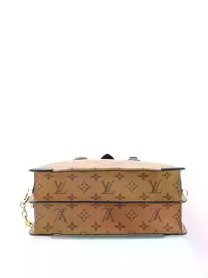 LOUIS VUITTON Reverse Monogram Canvas And Leather City Malle Handbag Mm Satchel - Black