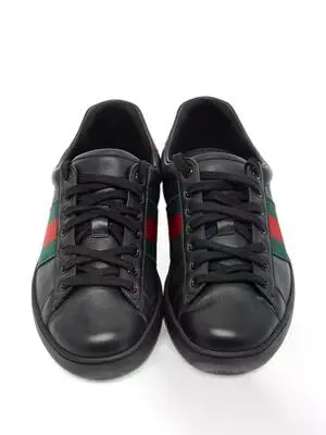Gucci Ace Web Leather Sneakers