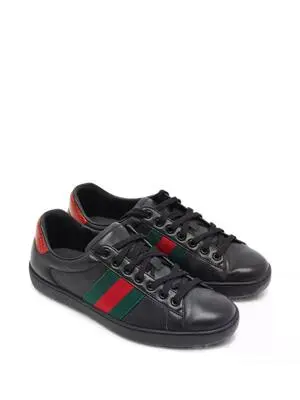 Gucci Ace Web Leather Sneakers