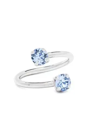 JUSTINE CLENQUET Juno Crystal-embellished Ring - Silver