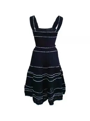 Sandro Pointelle-knit Fit-and-flare Dress