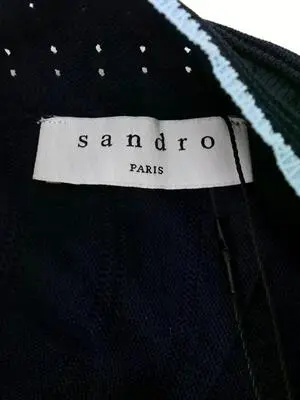 Sandro Pointelle-knit Fit-and-flare Dress