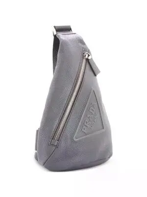 Prada Leather Triangle Logo Backpack