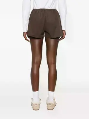 Miu Miu Logo-embroidered Gabardine Shorts