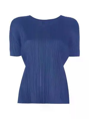 Issey Miyake Pleated Short-sleeve T-shirt - Blue
