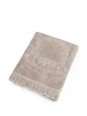 SUN OF A BEACH Logo-embossed Fringed Beach Towel - Neutrals