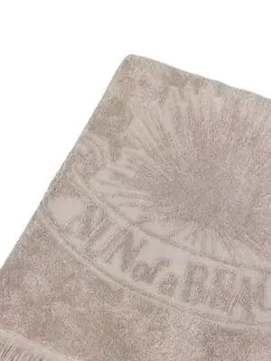 SUN OF A BEACH Logo-embossed Fringed Beach Towel