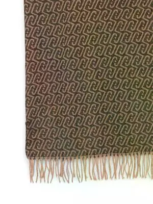 Liu Jo Monogram-pattern Fringed Scarf