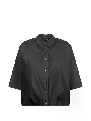 Mizuiro Ind Balloon-silhouette Gathered Shirt - Black