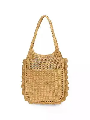 Ulla Johnson Marina Ruffled Raffia Shoulder Bag