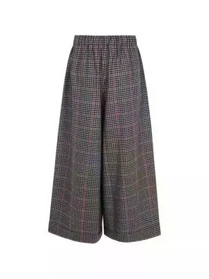DANIELA GREGIS Check Wool Palazzo Pants