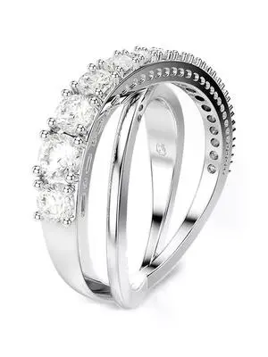 SWAROVSKI Hyperbola Crystal-embellished Crossover Ring - Silver