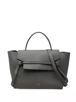 Celine Leather Belt Bag Satchel - Grey