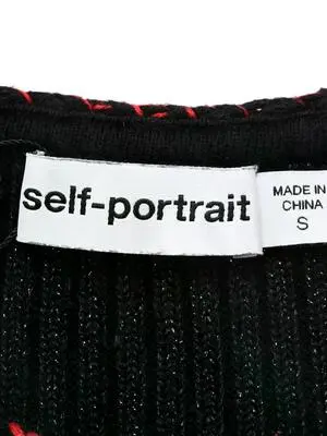 SELF-PORTRAIT Bow-detail Knit Midi Dress
