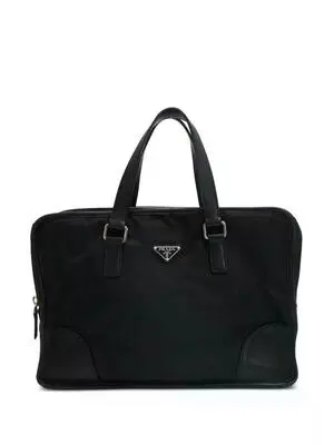 Prada Enameled Metal Triangle Briefcase