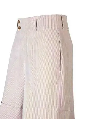 BERWICH Striped Tailored Shorts - Neutrals