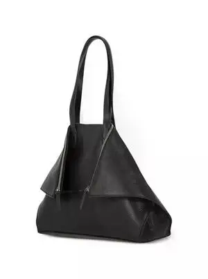 AESTHER EKME Fold Grain-leather Shoulder Bag - Black