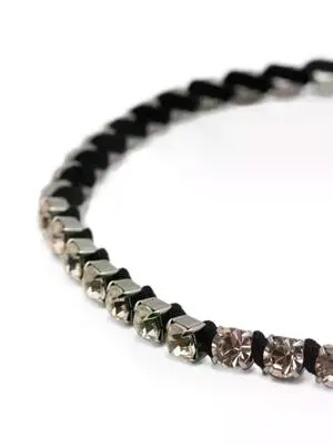 FORTE_FORTE Crystal-embellished Braided Necklace - Silver