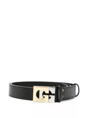 GHERARDINI Logo-plaque Leather Belt - Black