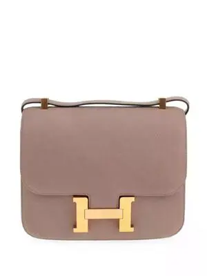 Hermès 2017 Constance Epsom Leather Shoulder Bag - Grey