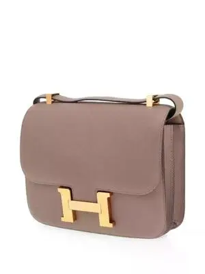 Hermès 2017 Constance Epsom Leather Shoulder Bag - Grey