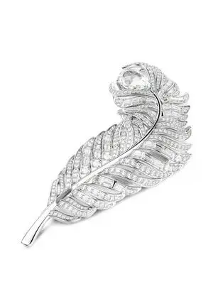 SWAROVSKI Vienna Crystal-embellished Feather Brooch