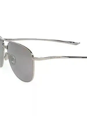 Balenciaga Monday Pilot Sunglasses In Light Ruthenium