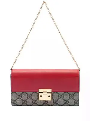 Gucci 2000-2015 Gg Supreme Padlock Wallet On Chain Shoulder Bag - Neutrals