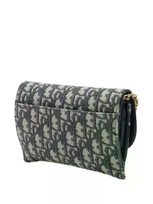 Dior Oblique Canvas Saddle Wallet On Chain Cross Body Bag - Blue