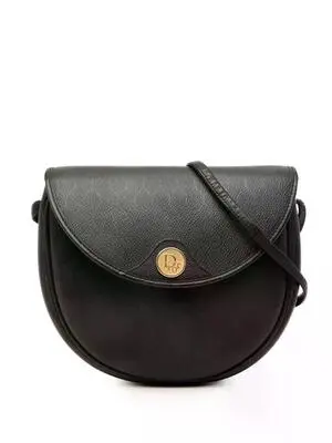 Dior 20th Century Honeycomb Coated Canvas Crossbody Bag - Black