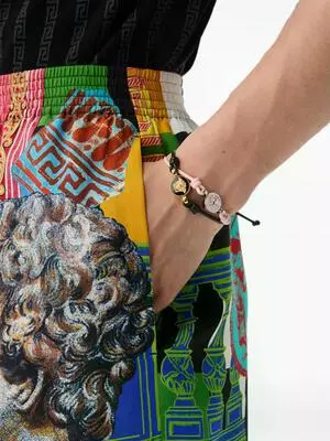 Versace Medusa Leather Bracelet - Silver