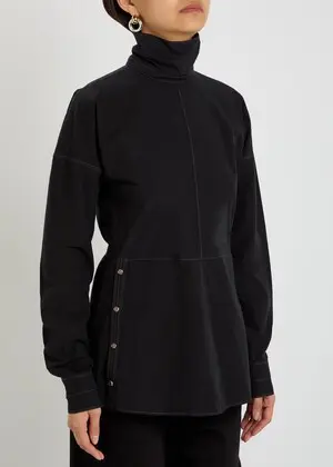 LEMAIRE Cotton-crepe Press-stud Top - Black